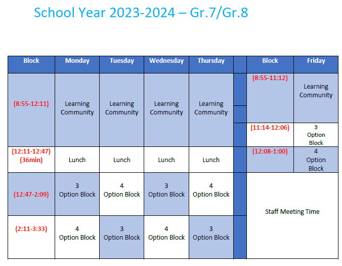 Office Hours & Bell Times - Queen Elizabeth High School